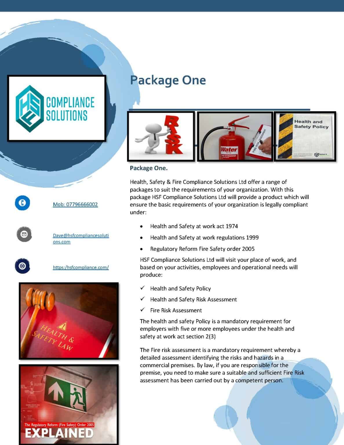 Packages • HS&F Compliance Solutions | Health, Safety & Fire